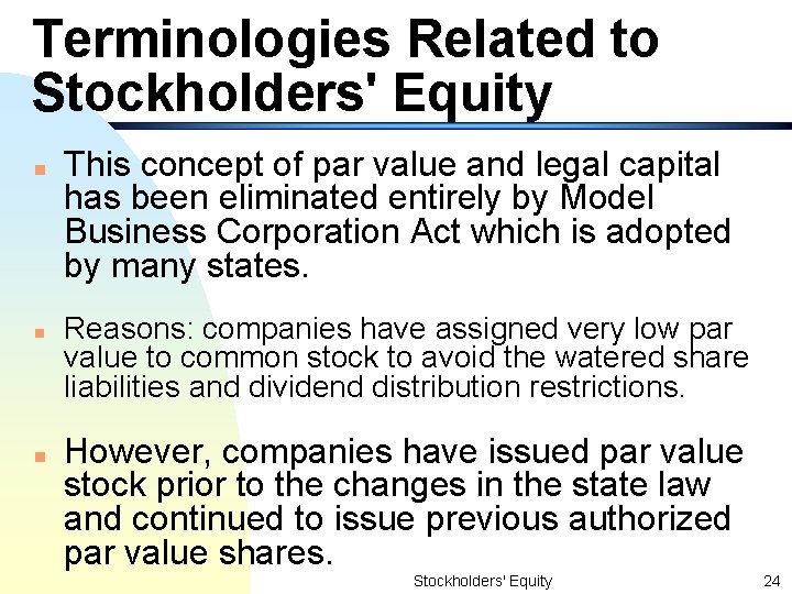 Chapter 12 Shareholders Equity Capital Contributions and Distributions