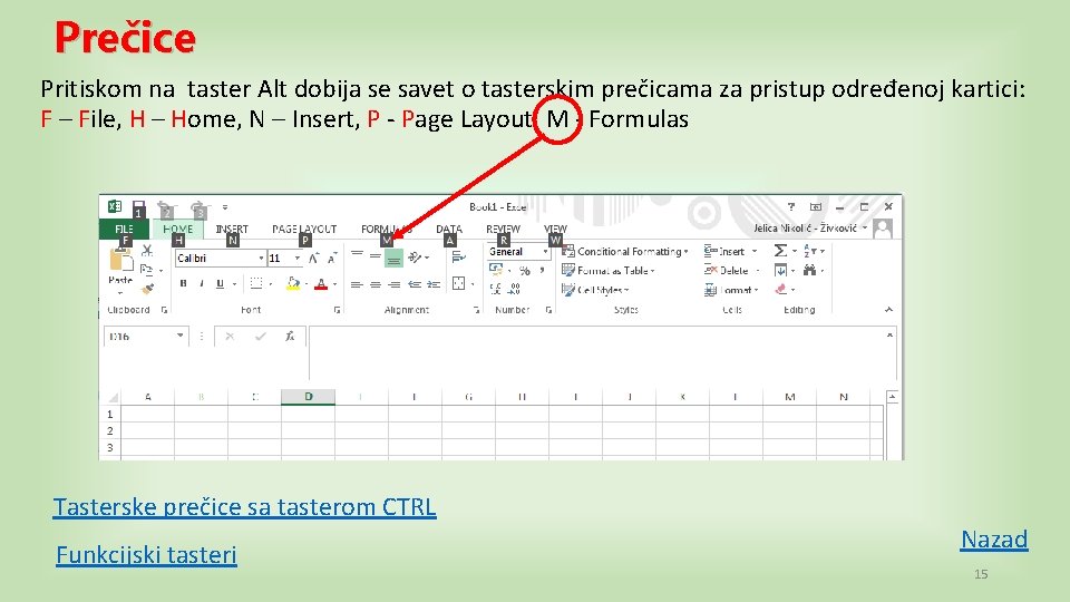 Rad sa tabelama Microsoft Excel 2013 Osnovni pojmovi