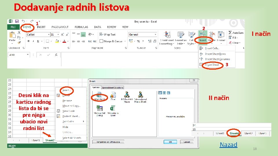 Rad sa tabelama Microsoft Excel 2013 Osnovni pojmovi
