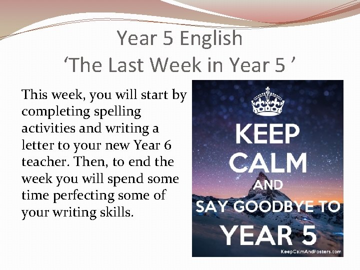 Coundon Primary School Year 5 English Home Learning