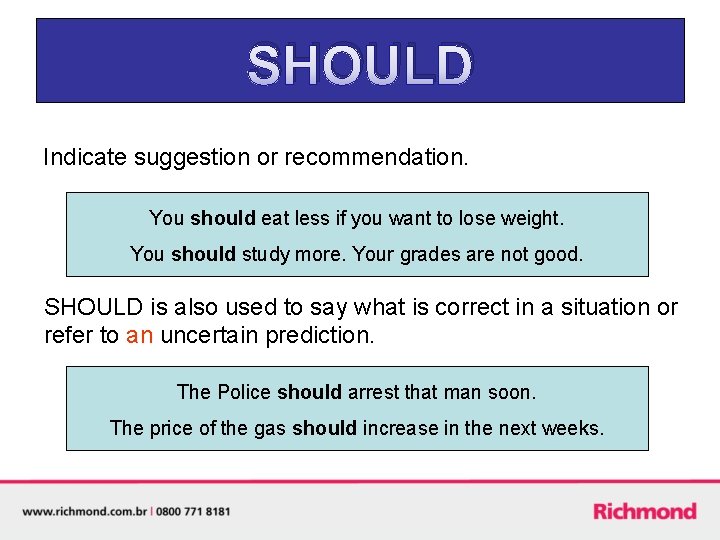 Upgrade 1 Unit 6 Grammar Reference Modal Verbs