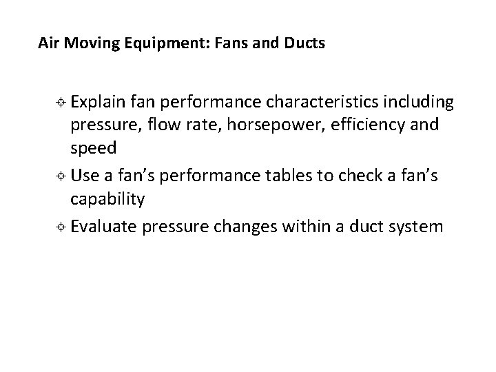 Introduction to Energy Management WeekLesson 10 Air Moving
