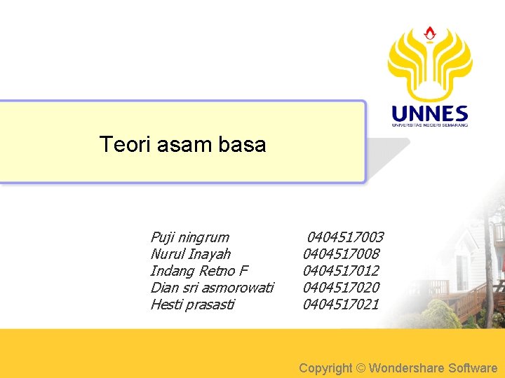 Teori asam basa Puji ningrum Nurul Inayah Indang