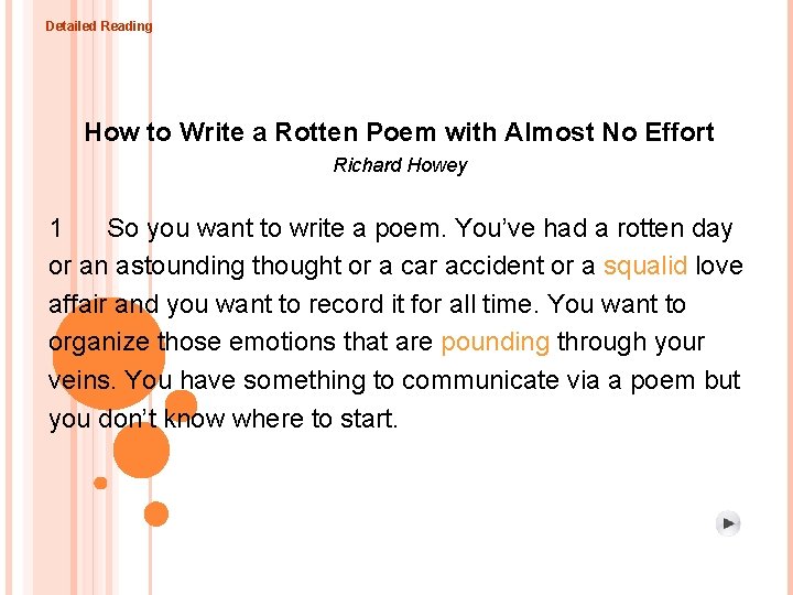 Unit Six How to Write a Rotten Poem