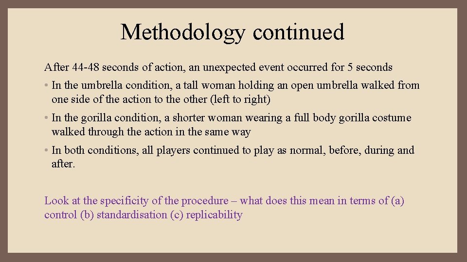 SIMONS AND CHABRIS 1999 VISUAL INATTENTION Area Cognitive