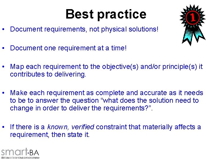 Bite sized training sessions Business And Functional Requirements