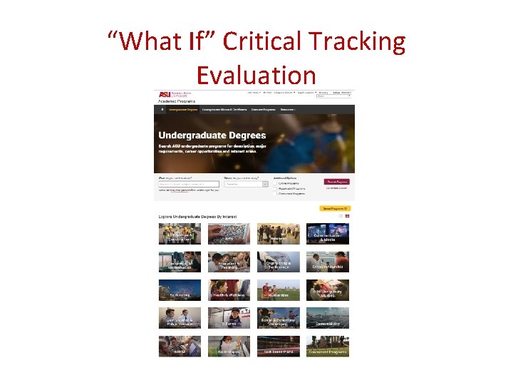 What If Critical Tracking Evaluation Requesting a What