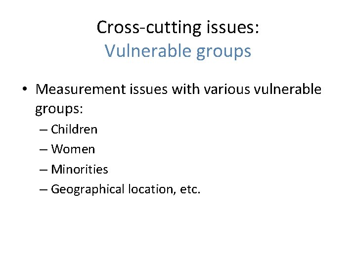 Crosscutting issues Current initiatives SDGs how the Guide