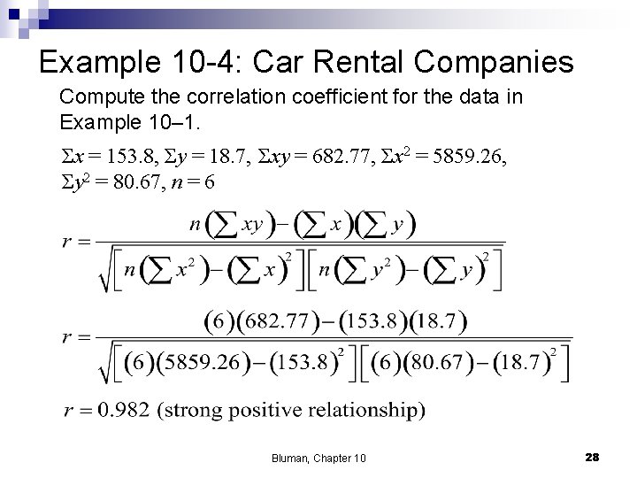 Chapter 10 Correlation and Regression Mc GrawHill Bluman