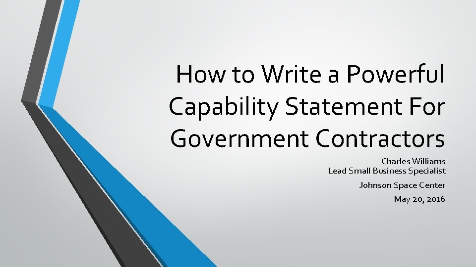 How to Write a Powerful Capability Statement For
