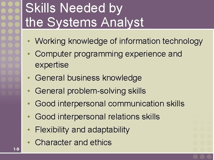 Chapter 1 The Context of SAD Methods Objectives