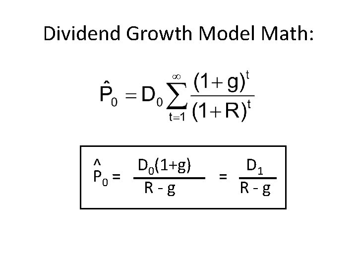 Connection Between Dividends and Stock Values Equity Markets