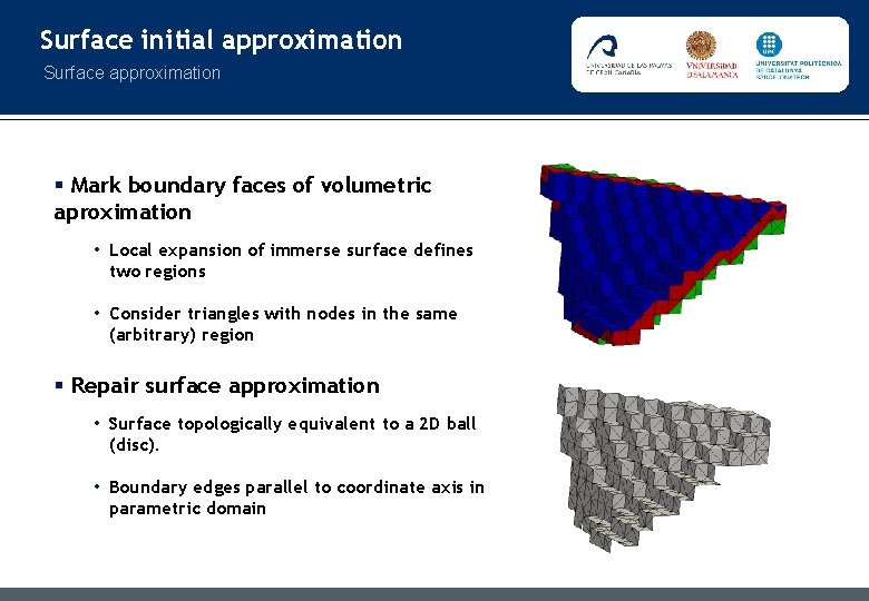 Surface insertion in a tetrahedral mesh using the