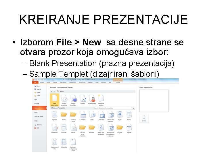 Microsoft Power Point Priprema za prezentaciju Za izradu