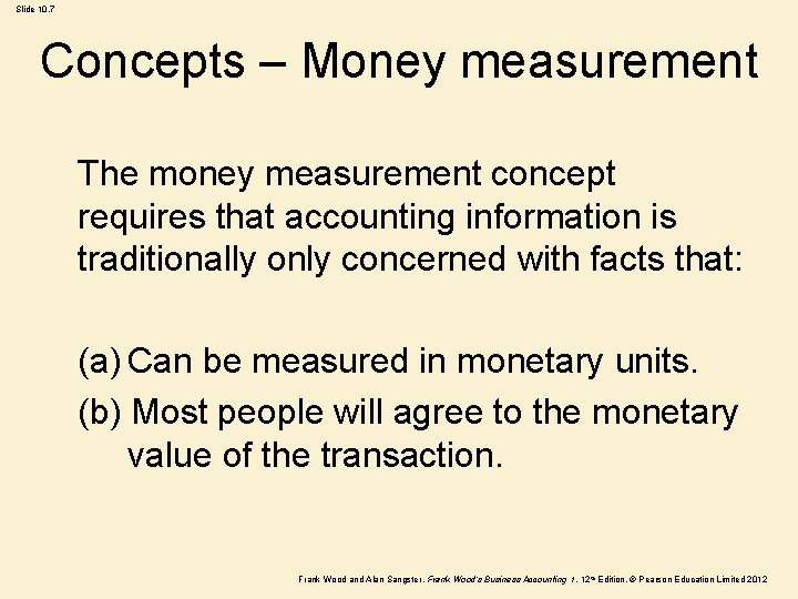 Slide 10 1 Chapter 10 Accounting concepts and