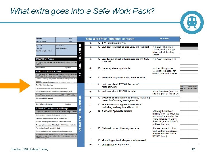 Standard 019 Update Briefing Version 1 Network Rail
