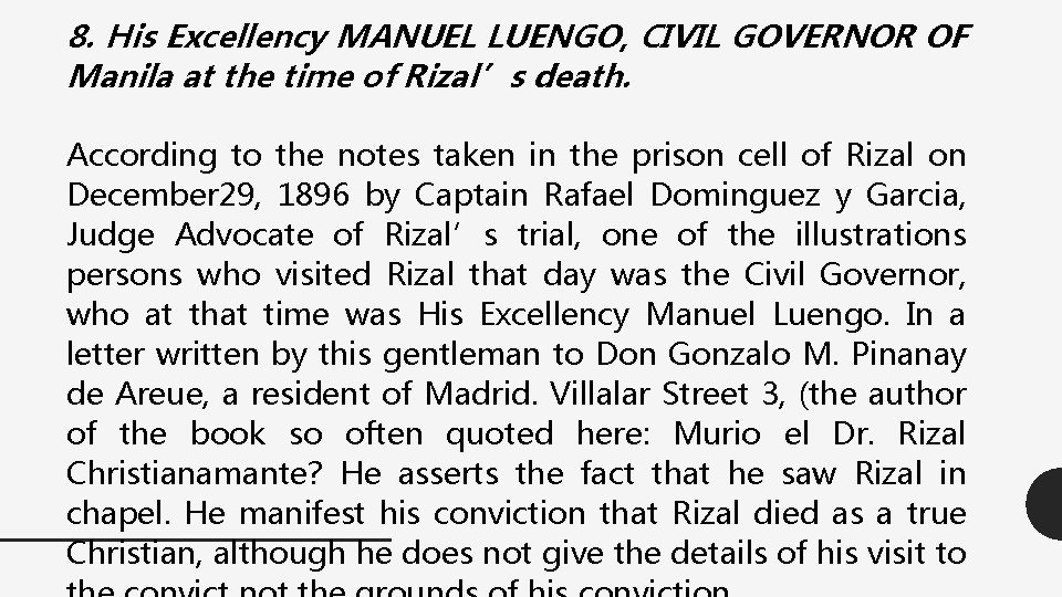 The Testimony Of Eyewitnesses 1 Reverend VICENTE BALAGUER