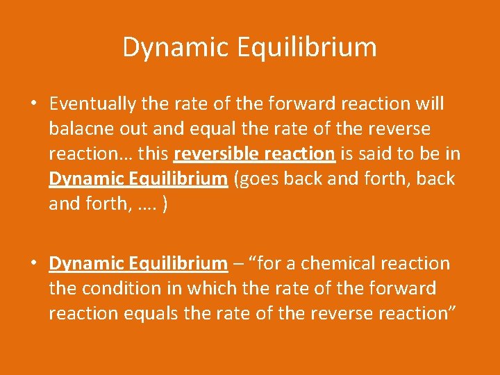Chapter 14 Chemical Equilibrium K Chemistry part 2