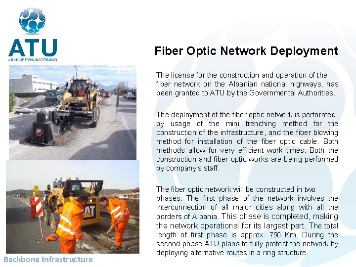 ALBANIAN NATIONAL FIBER OPTIC NETWORK Infrastruktur Backbone 1
