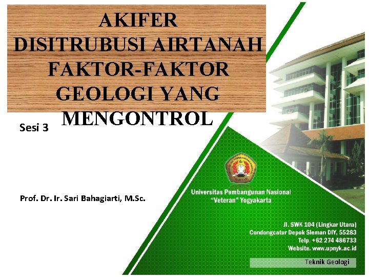 AKIFER DISITRUBUSI AIRTANAH FAKTORFAKTOR GEOLOGI YANG MENGONTROL Sesi