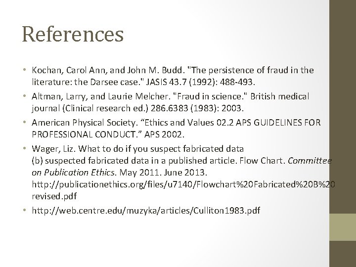 The Darsee Case Duquesne University Undergraduate Research Program