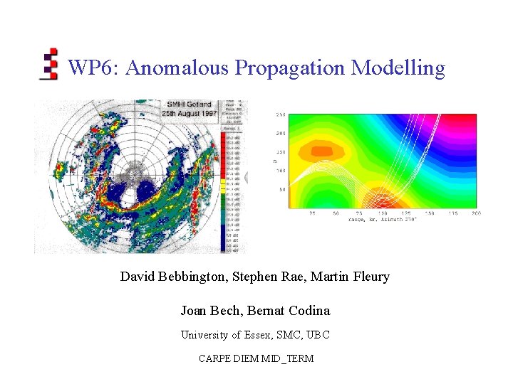 WP 6 Anomalous Propagation Modelling David Bebbington Stephen