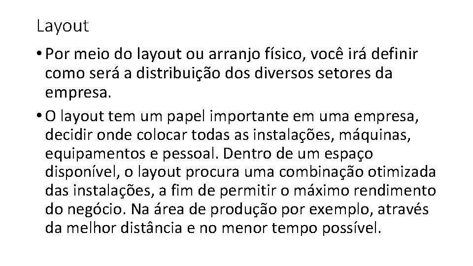 Plano Operacional Plano Operacional Layout Capacidade ...