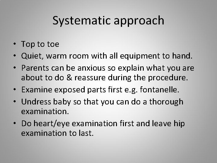 Six week baby check By Catherine Locke GPST