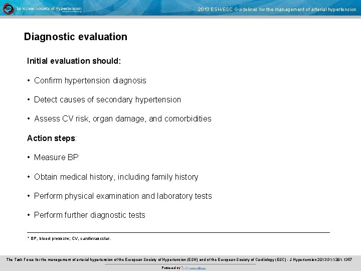 2013 ESHESC Guidelines for the management of arterial