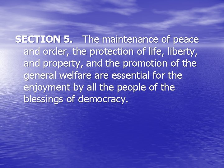 Article I NATIONAL TERRITORY SECTION 1 The national