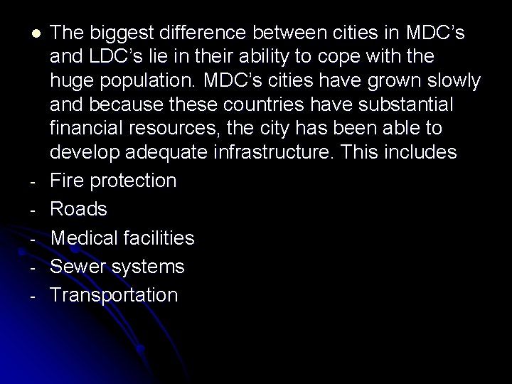 Big City Life LDC vs MDC All major