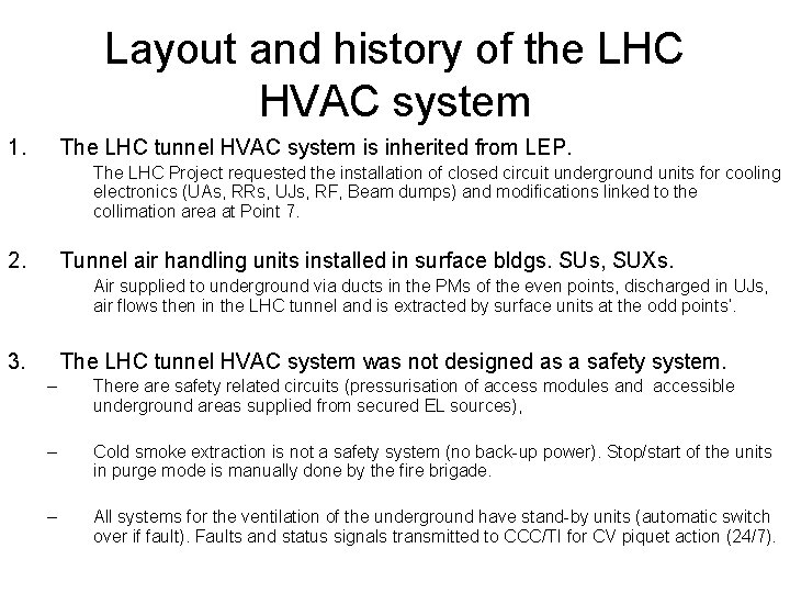 The LHC HVAC system Contents Layout and history