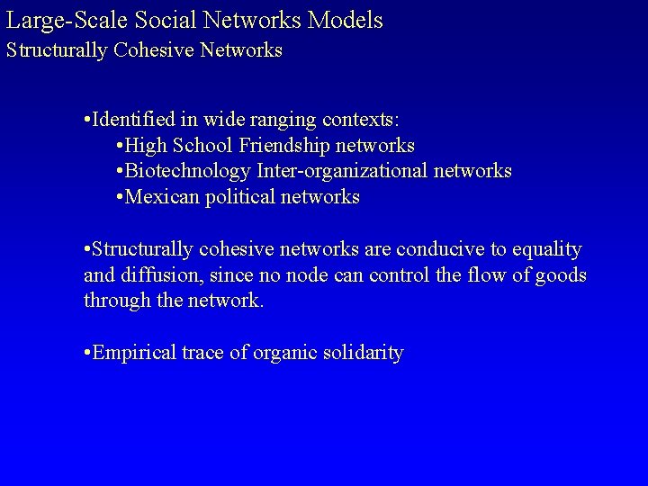 The Structure of a Social Science Collaboration Network