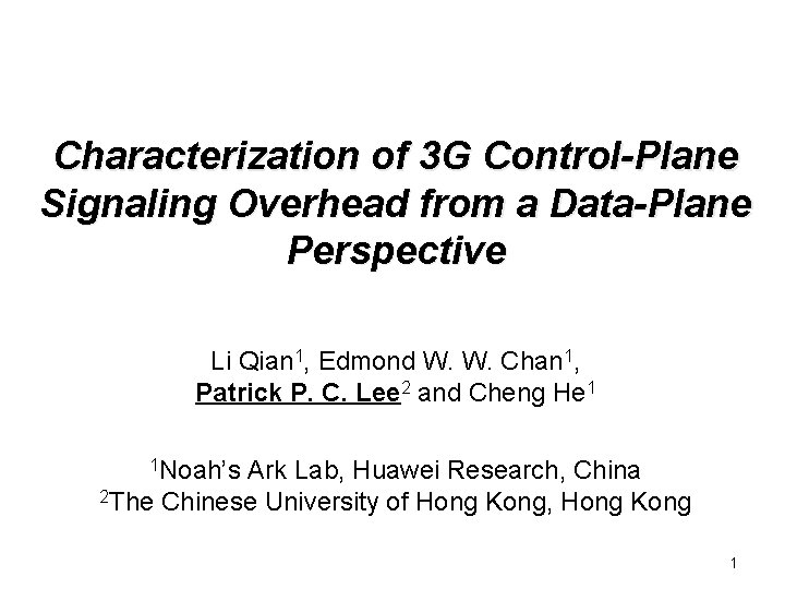 Characterization of 3 G ControlPlane Signaling Overhead from
