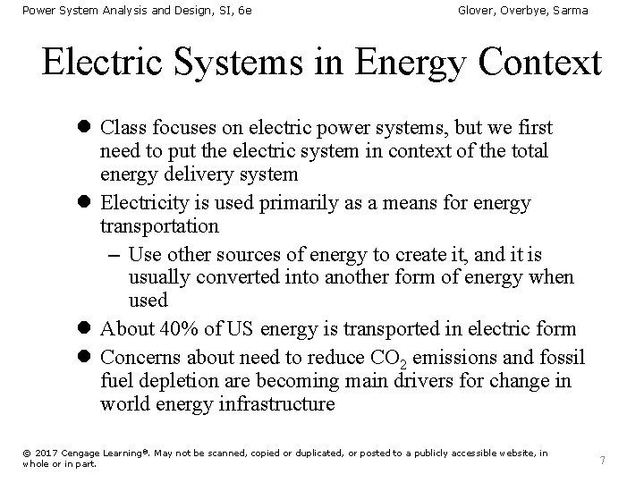 Power System Analysis and Design SI 6 e