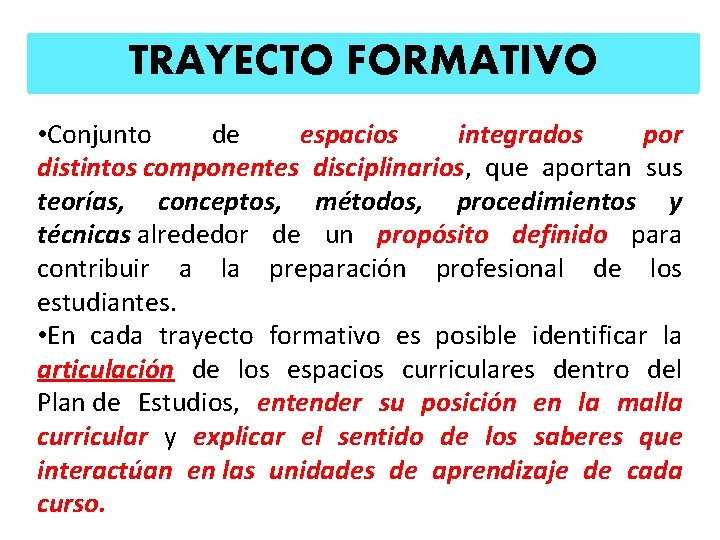 TRAYECTOS FORMATIVOS LICENCIATURA EN EDUCACIN PREESCOLAR PLAN 2012