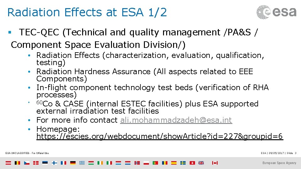 Radiation Environment and its Effects in EEE Components