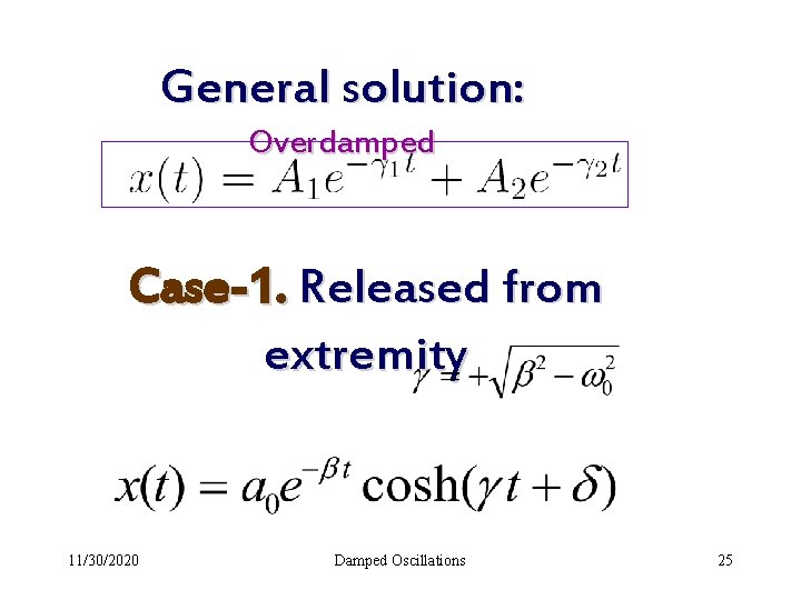Damped Oscillations 11302020 Damped Oscillations 1 Free Damped