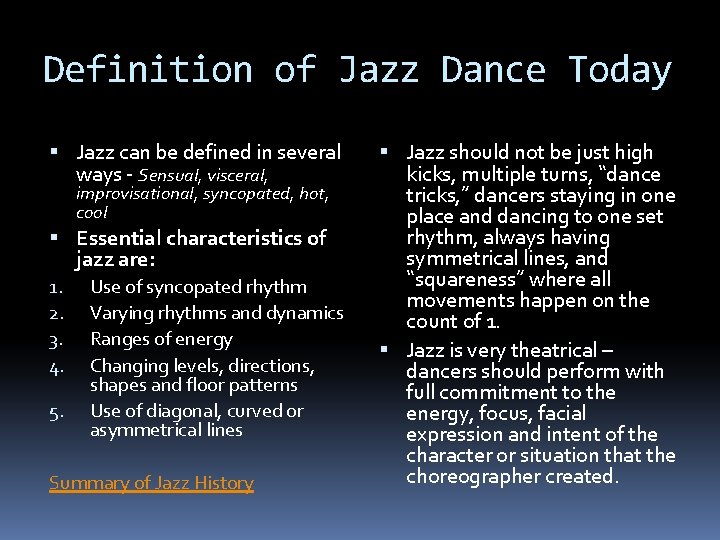 JAZZ MUSICAL THEATRE AND TAP CHAPTER 9 FROM