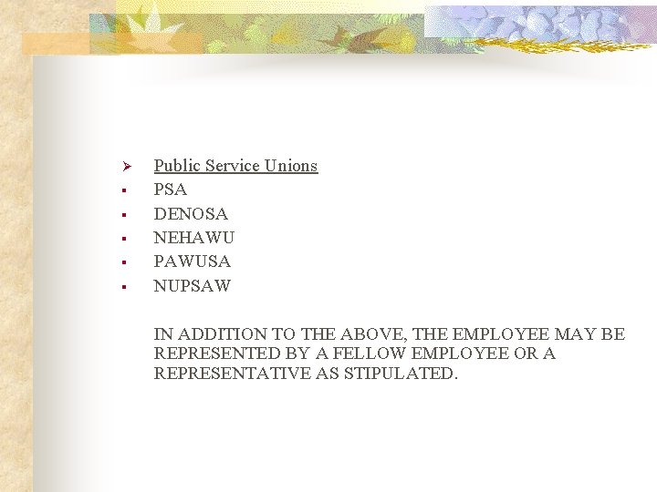 DEPARTMENTAL PURPOSE OBJECTIVES Decentralise the function to institution