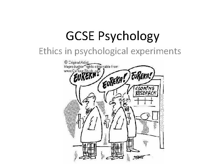 GCSE Psychology Ethics in psychological experiments Homework check