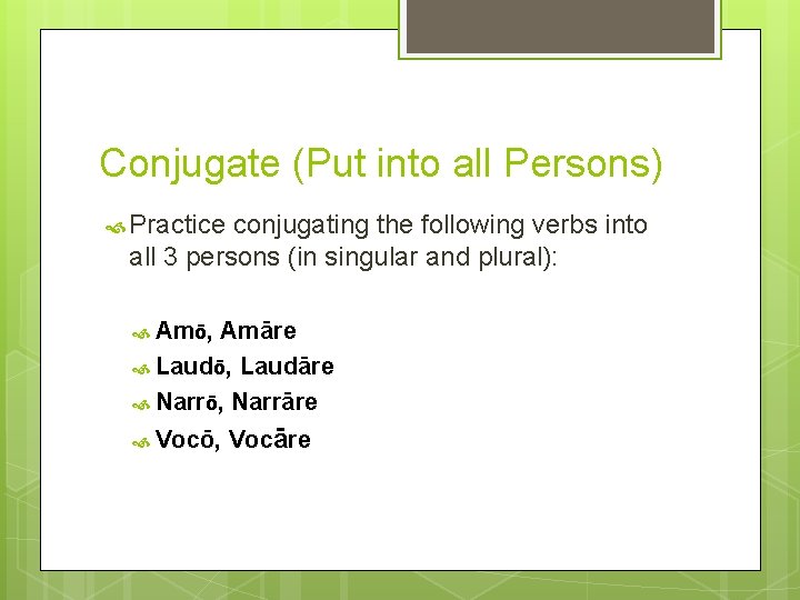 Verbs Chapter 2 Person and Number English verbs