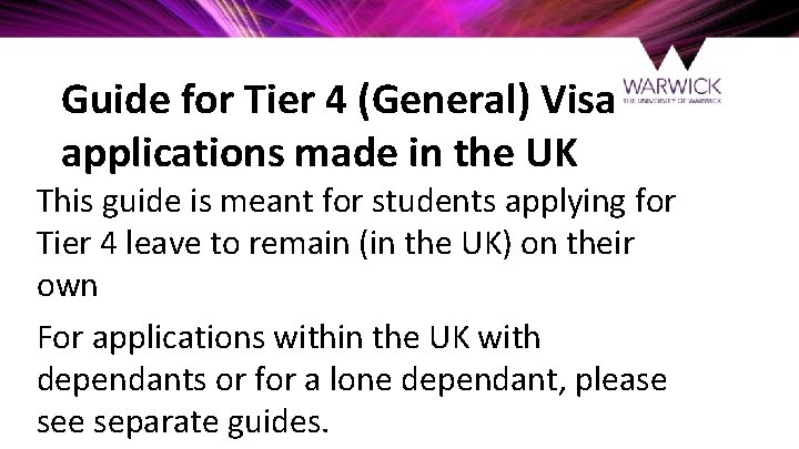Guide for Tier 4 General Visa applications made