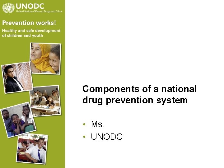 Components of a national drug prevention system Ms