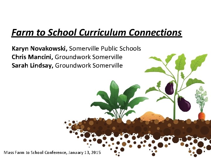 Farm to School Curriculum Connections Karyn Novakowski Somerville