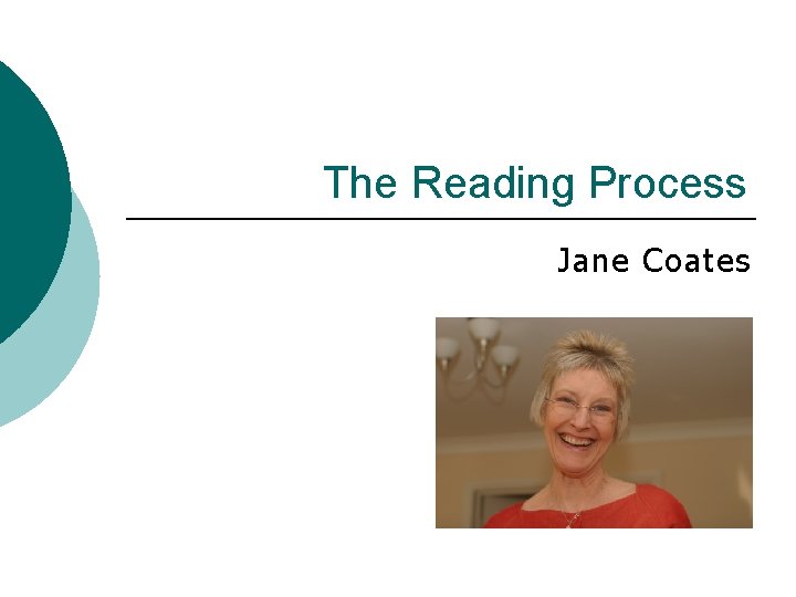 The Reading Process Jane Coates Mrs Jane Coates