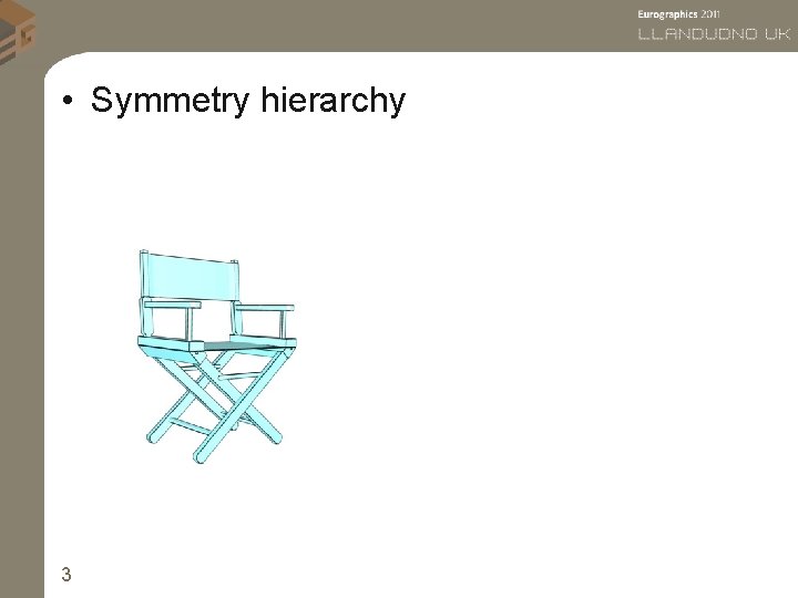 Symmetry Hierarchy of ManMade Objects Yanzhen Wang 1