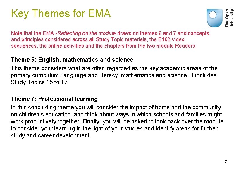 E 103 Learning and teaching in the primary