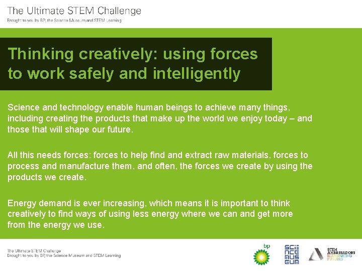 The Ultimate STEM Challenge The Ultimate STEM Challenge