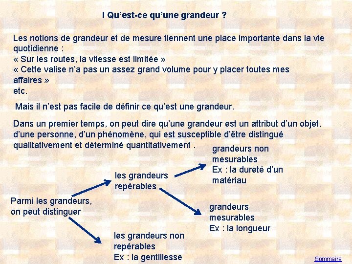 GRANDEURS ET MESURES AU CYCLE 3 Ce diaporama